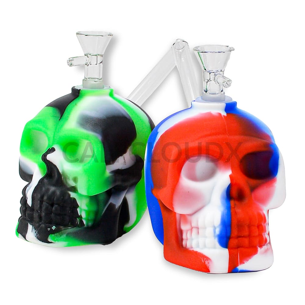 Silicone Skull Shaped Waterpipe in Box- Mix Color – Cali Cloudx